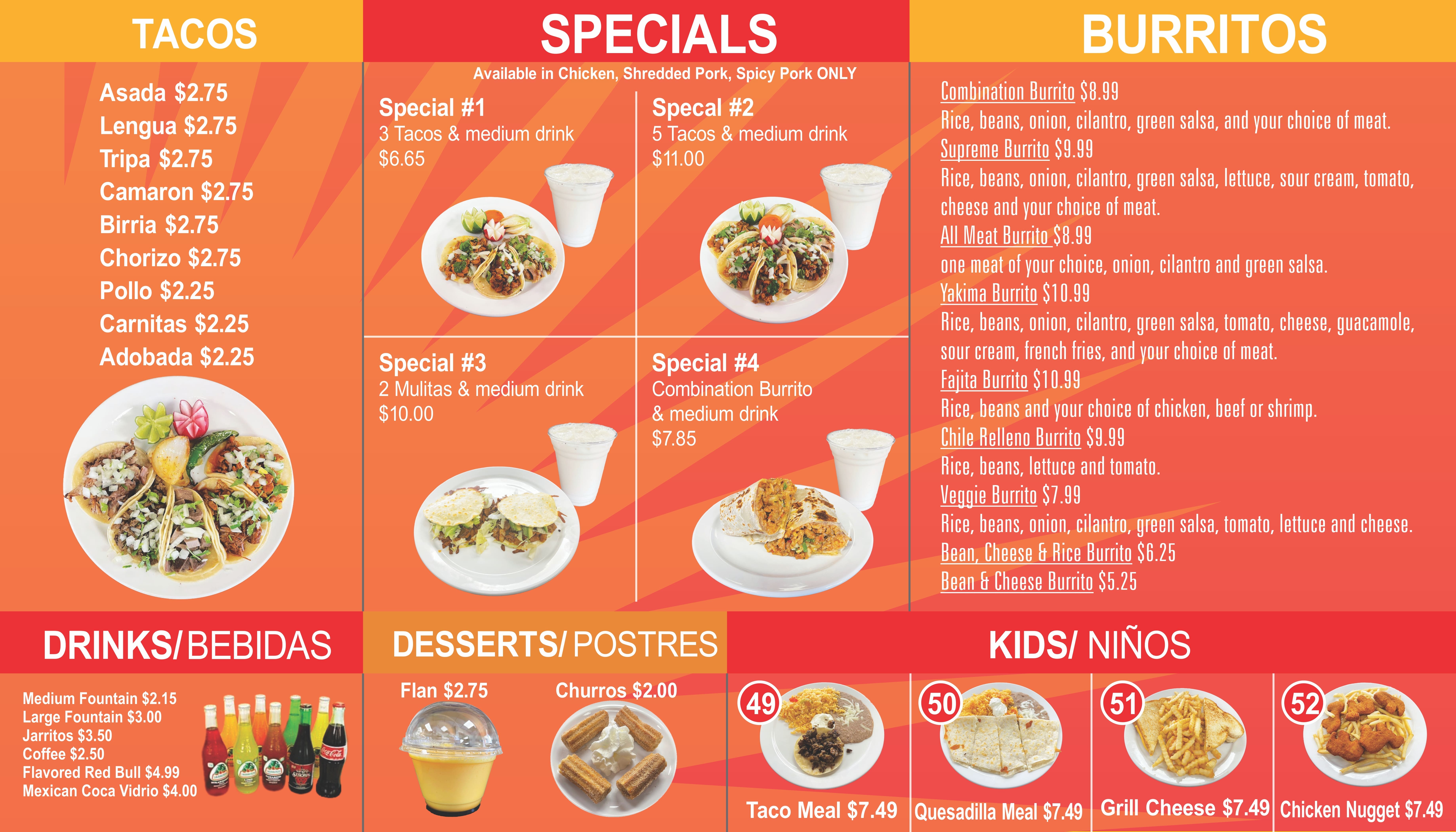 Menu | Don Cheo's - Mexican Restaurant